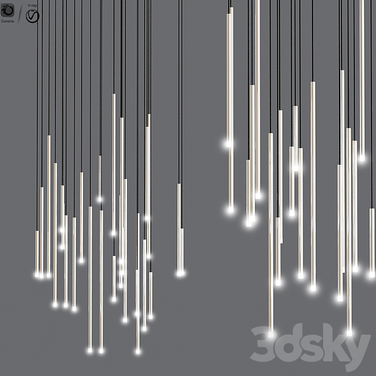 A tube nano light Chrome - Pendant light - 3D model