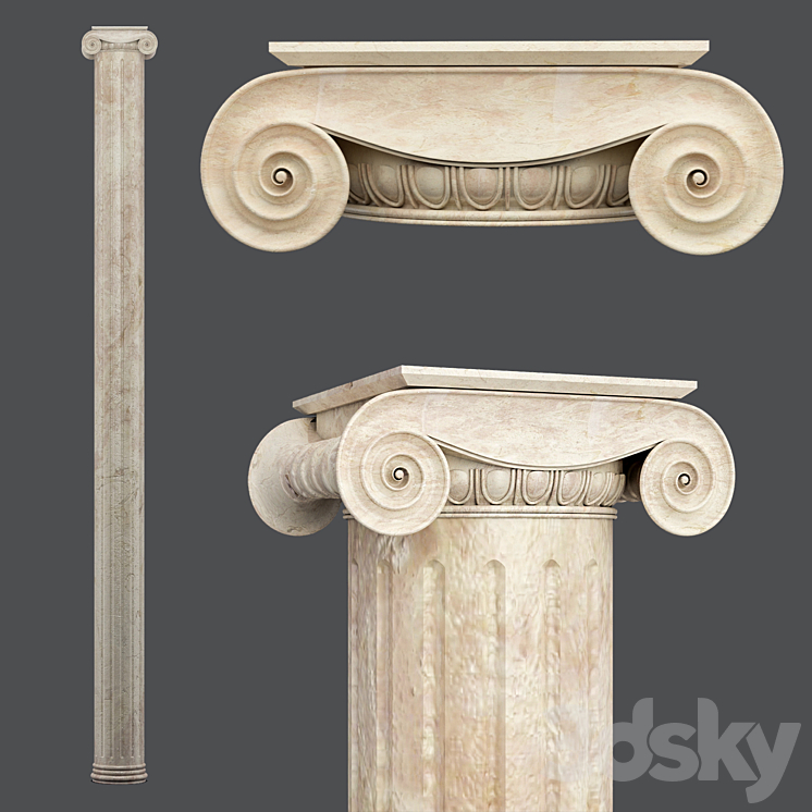 Ionic Column - Building - 3D model