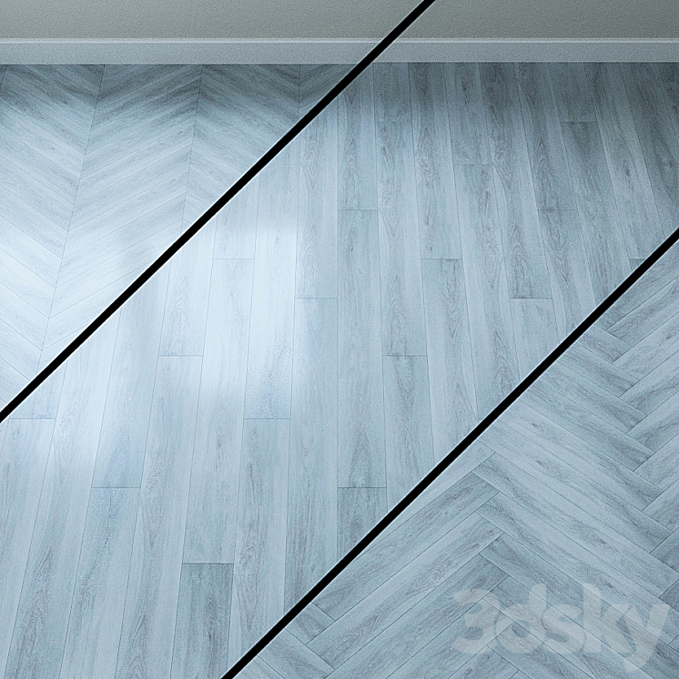 Quartz vinyl tiles AquaFloor Quartz AF3502QV - Wood - 3D model