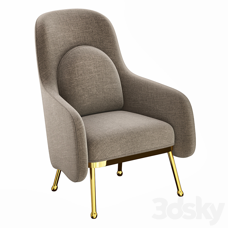 Billiani COROLLA - Arm chair - 3D model