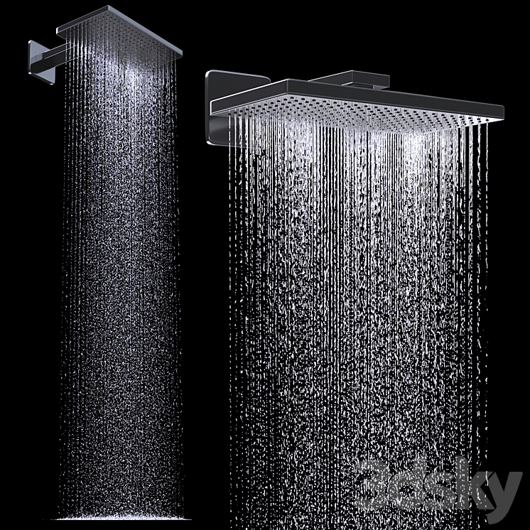 Overhead shower 460 300 1 jet - Faucet - 3D model