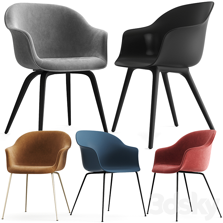 Gubi Bat Dining Chair Collection - Chair - 3D model