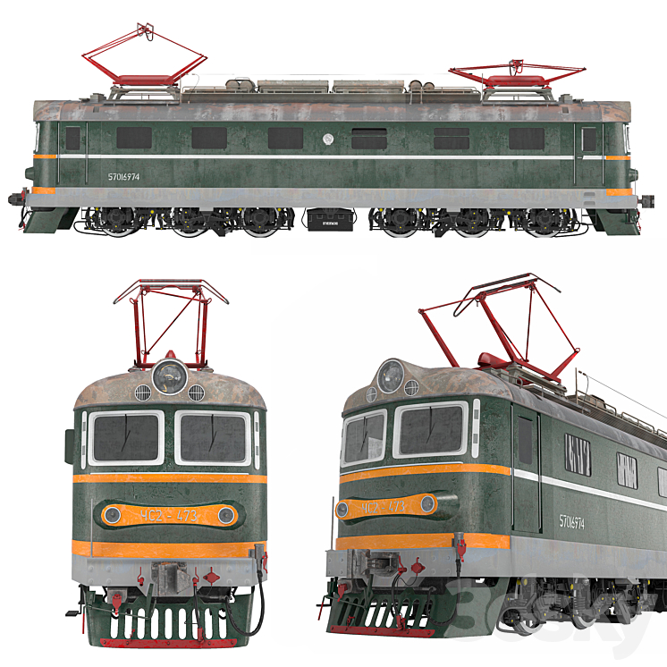 DC electric locomotive ChS2 - Ground Transport - 3D model