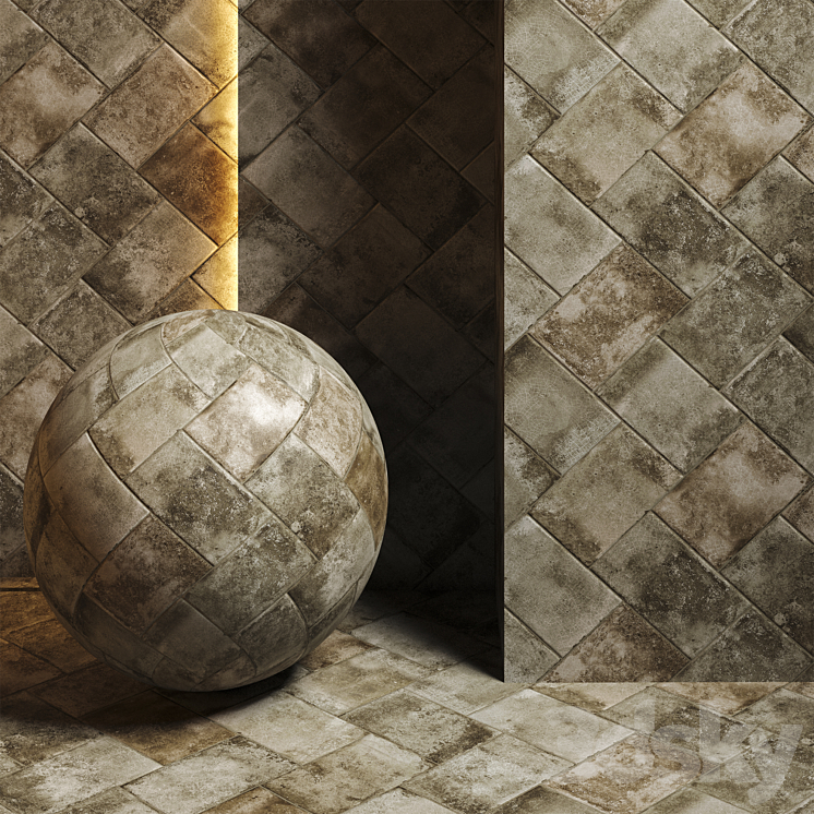 Rusty tile - Floor coverings - 3D model
