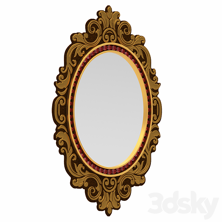 Classic golden mirror - Mirror - 3D model
