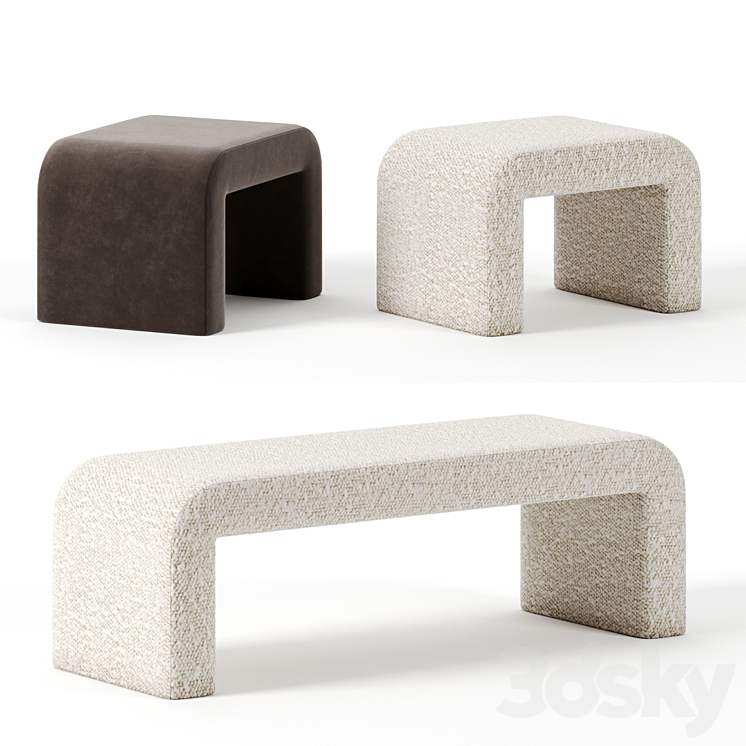 Reeno bench by Grazia & co - Other soft seating - 3D model