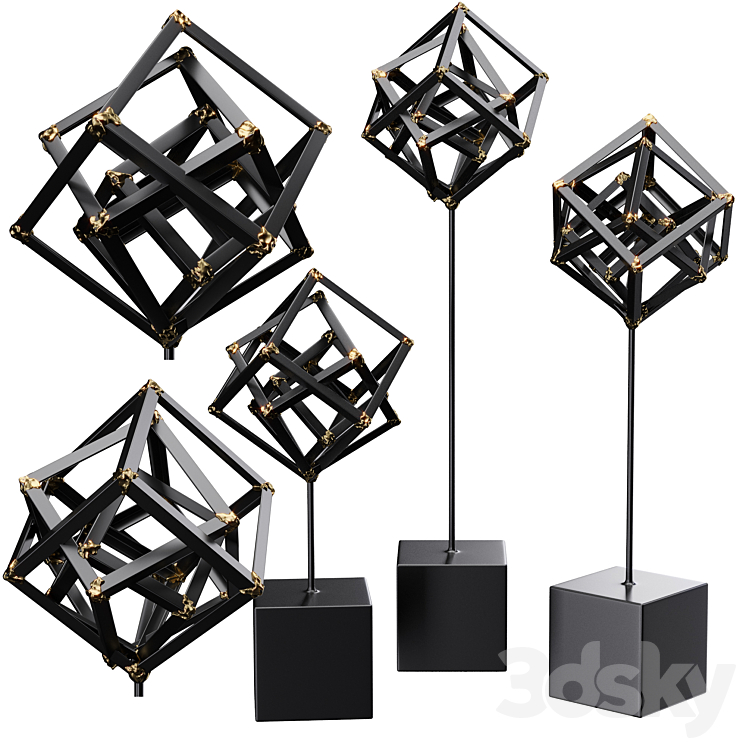 Bleecker Collection Tilted Cubes on Base - Other decorative objects ...