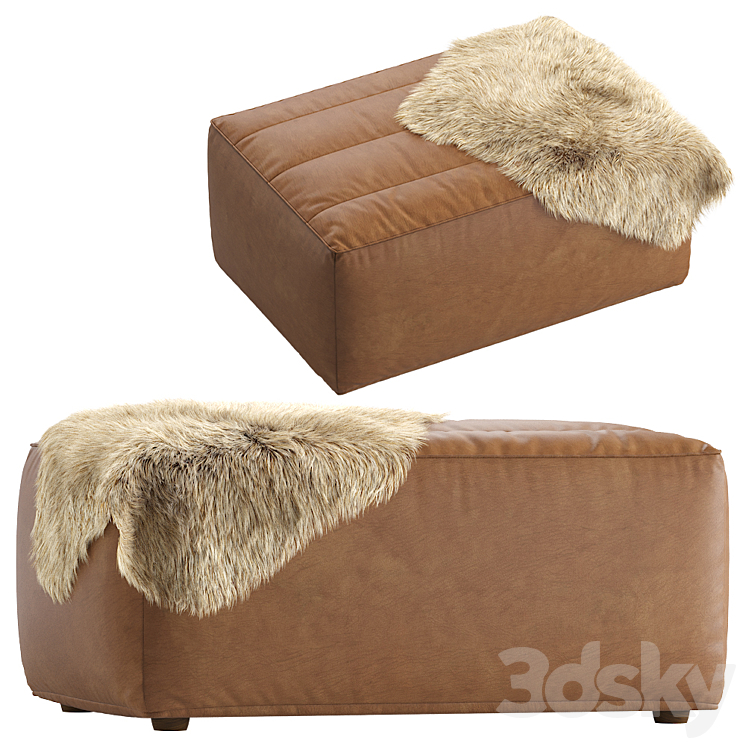 Coco Republic Timothy Oulton Shabby Footstool - Other soft seating - 3D ...