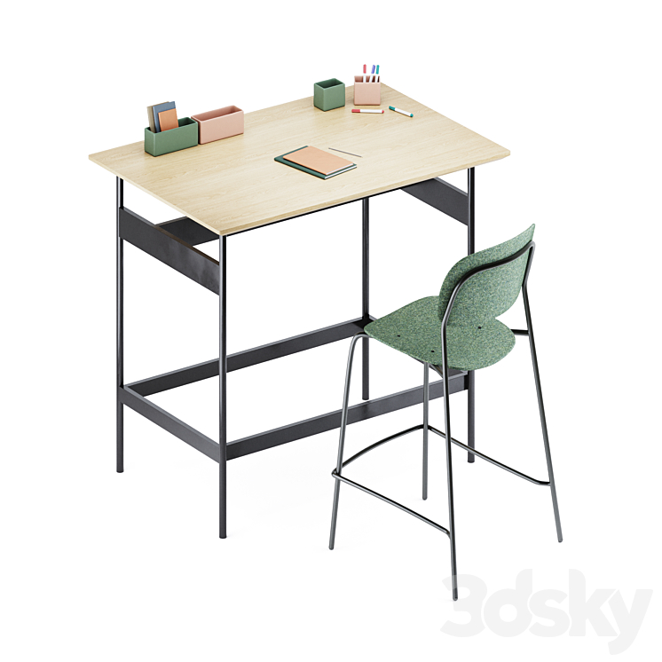 Studio High Table system by Bene - Office furniture - 3D model