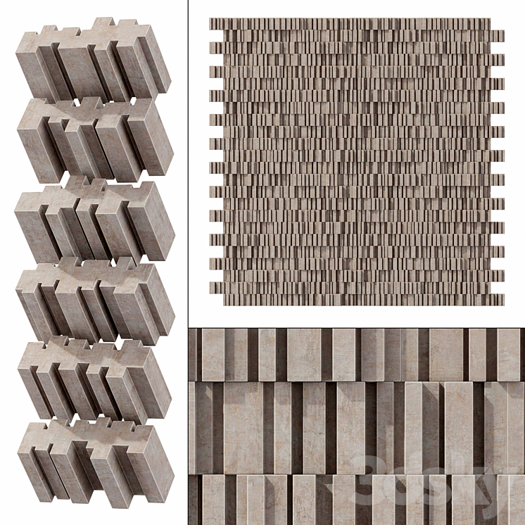 Stone block line brick n1 / Linear block bricks - Other decorative ...