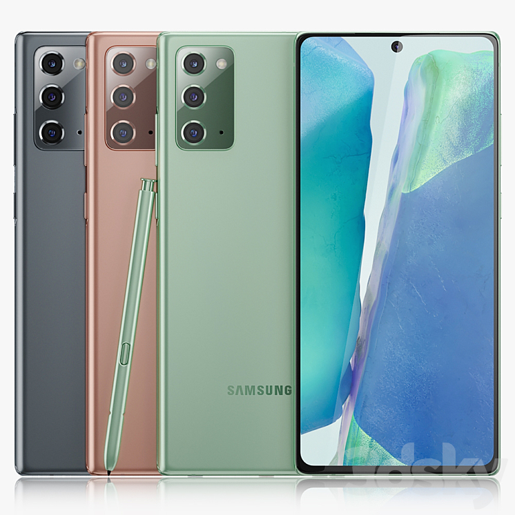 Samsung GALAXY Note 20 all colors - Phones - 3D model