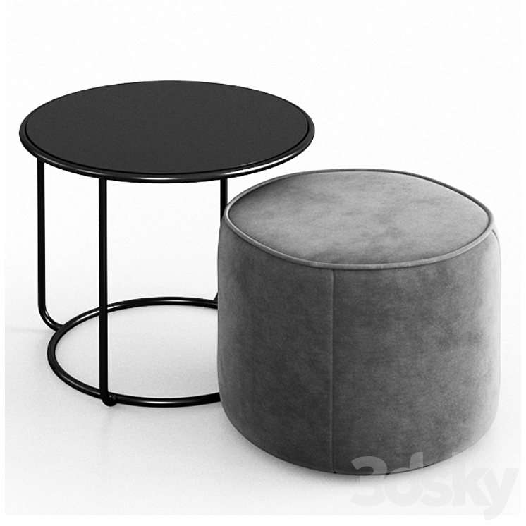 Tom pouf & side table - Table - 3D model