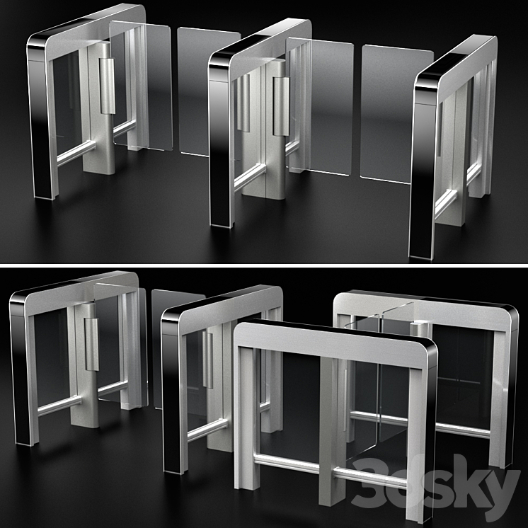 Sensor sliding gate turnstiles - Miscellaneous - 3D model