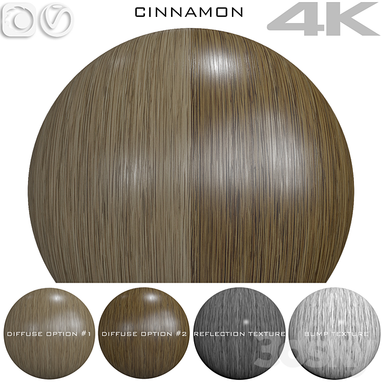 Seamless texture - Cinnamon 2 - Wood - 3D model
