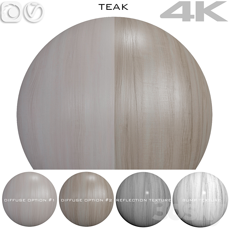Seamless texture - Teak - Wood - 3D model