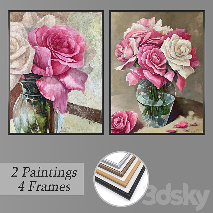 Set of wall paintings No 3159 - Frame - 3D model