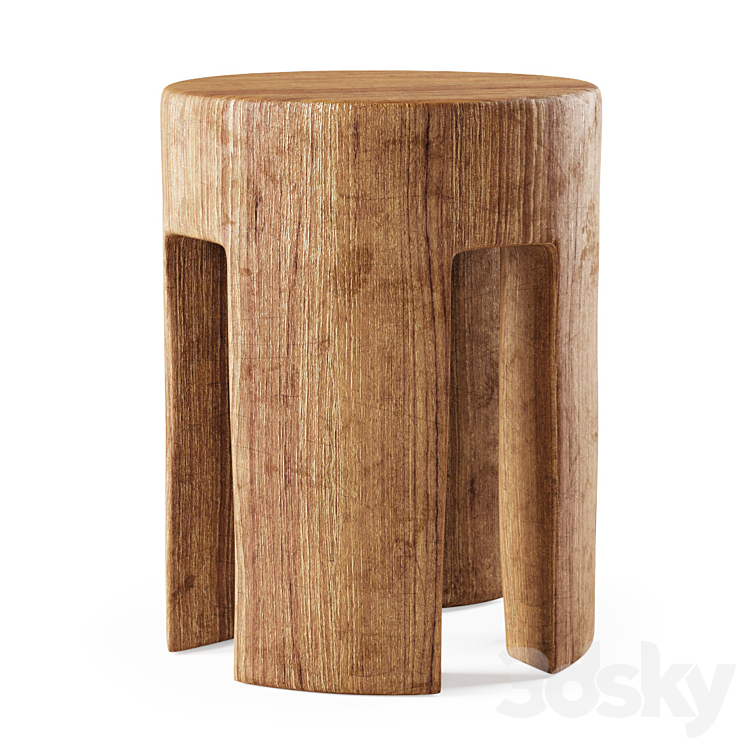 Wooden stool By Pols Potten / Wooden stool - Chair - 3D model