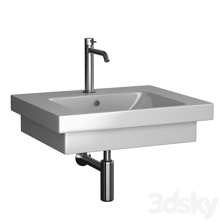 sink Jacob Delafon Odeon up 2 & Rexa design faucet - Wash basin - 3D model