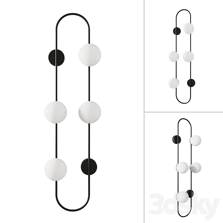 Halley 4 globe oval ring wall light - Wall light - 3D model