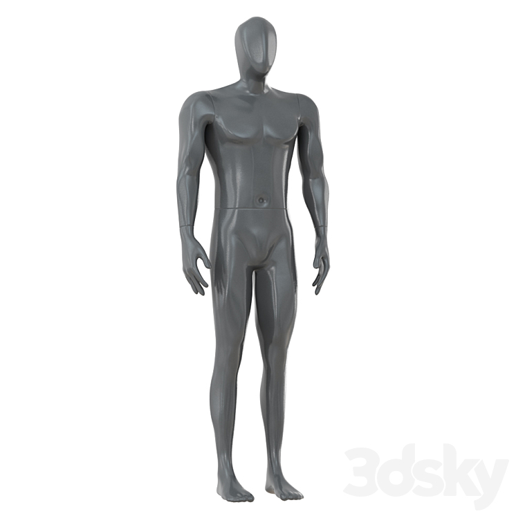 Abstract gray male mannequin 119 - Shop - 3D model