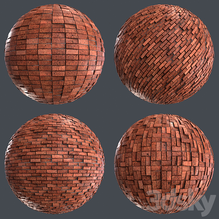 Brick Real PBR Material 02 - Brick - 3D model