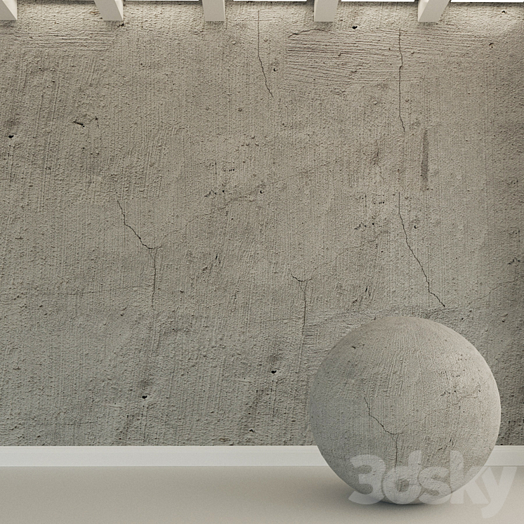 Concrete wall. Old concrete. 157 - Stone - 3D model