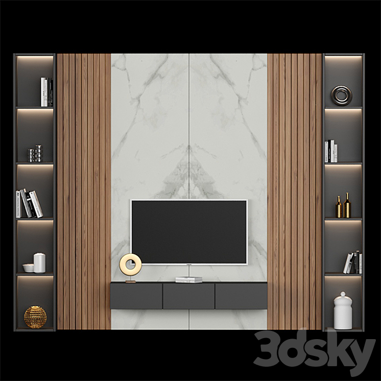 tv stand 041 - TV Wall - 3D model