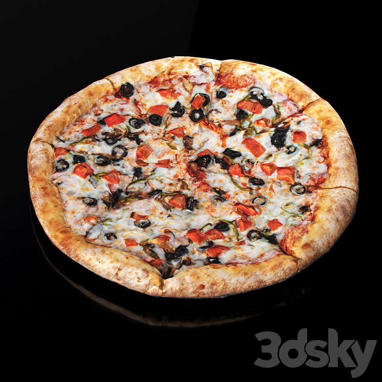 Vegetarian pizza 35cm - Food and drinks - 3D model