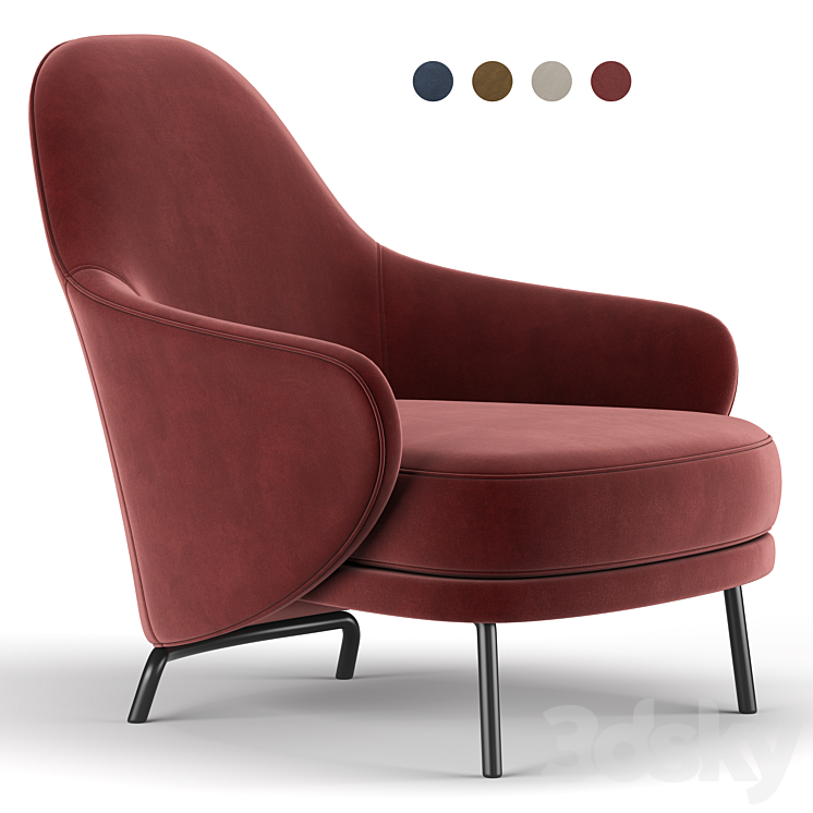 Angie armchair by minotti - Arm chair - 3D model