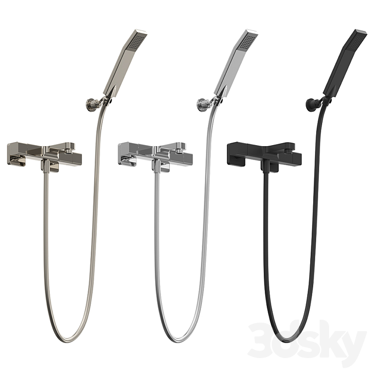 Thermostatic bath faucet with shower set Cisal Cubic - Faucet - 3D model