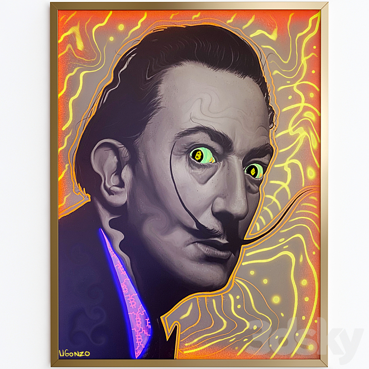 "Salvador Dali" by Ugonzoart - Frame - 3D model