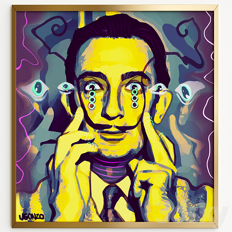 Salvador Dali the great by Ugonzoart - Frame - 3D model