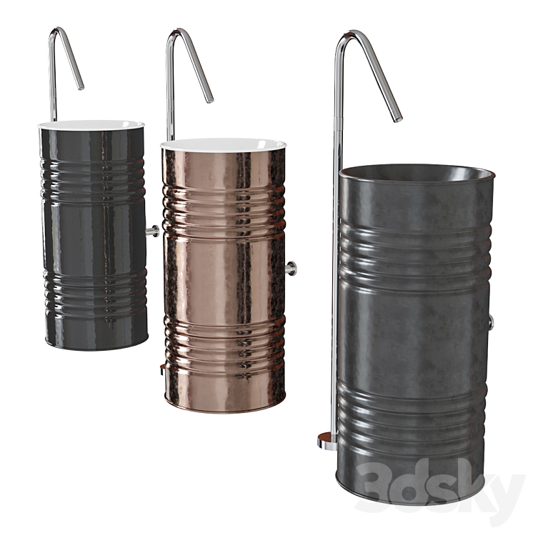 Freestanding washbasin Kerasan Artwork BARREL - Wash basin - 3D model
