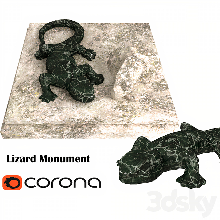 Lizard-Monument - Sculpture - 3D model