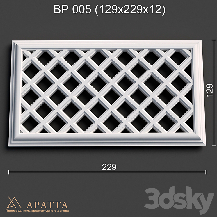 Plaster ventilation grill 005 - Decorative plaster - 3D model