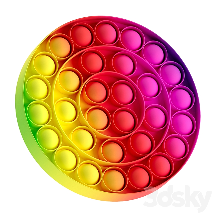Pop it (double sided) - Toy - 3D model