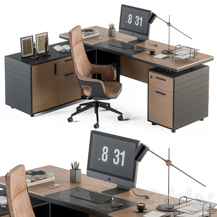 Office Furniture - Manager Set 28 - Office furniture - 3D model