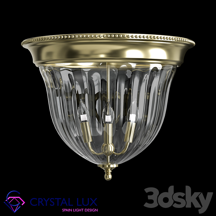 Jugo PL4 Bronze / Transparente - Ceiling lamp - 3D model