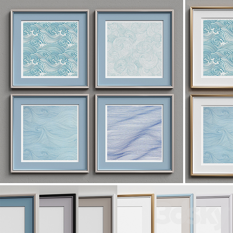 Nice Picture Frames Set 234 - Frame - 3D model