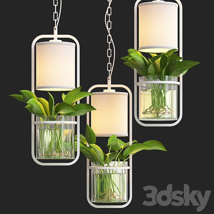 Lamp flower - Pendant light - 3D model