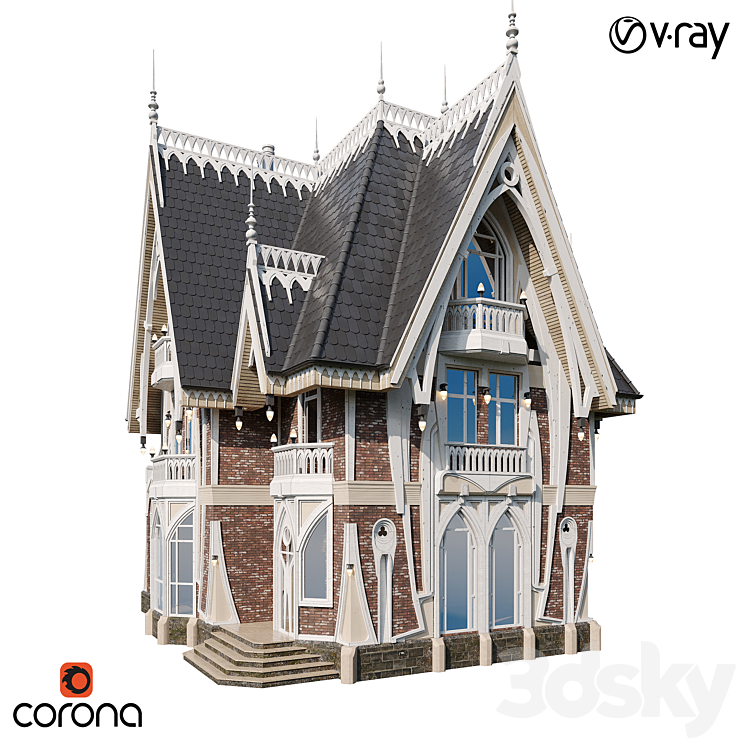 Gothic house - Building - 3D model