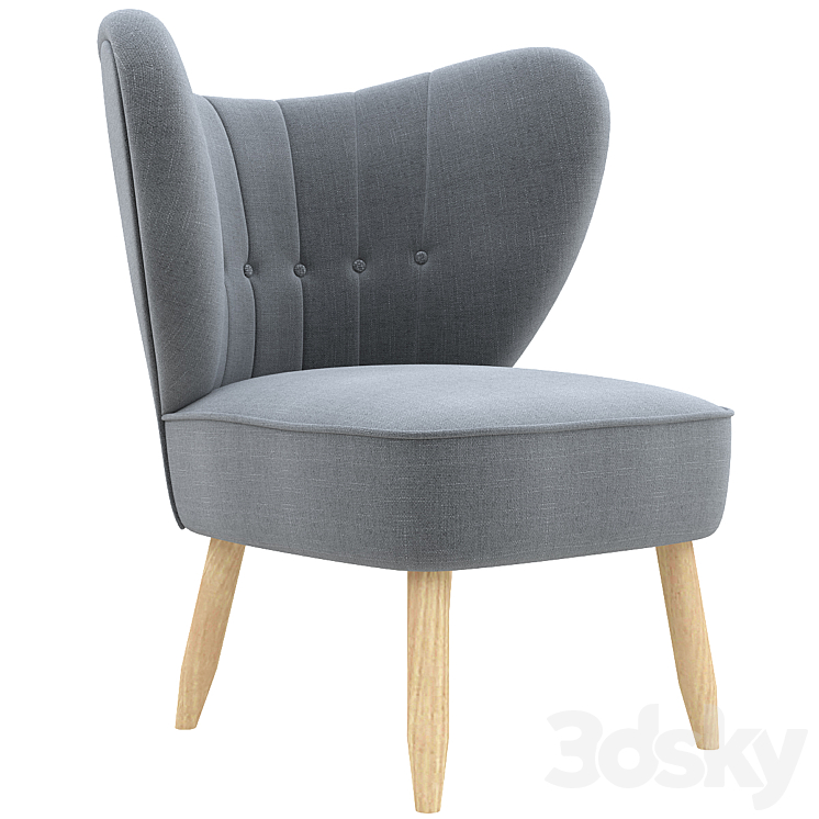 Fitz Chair Wool Light Gray Dark Mobile - Arm chair - 3D model