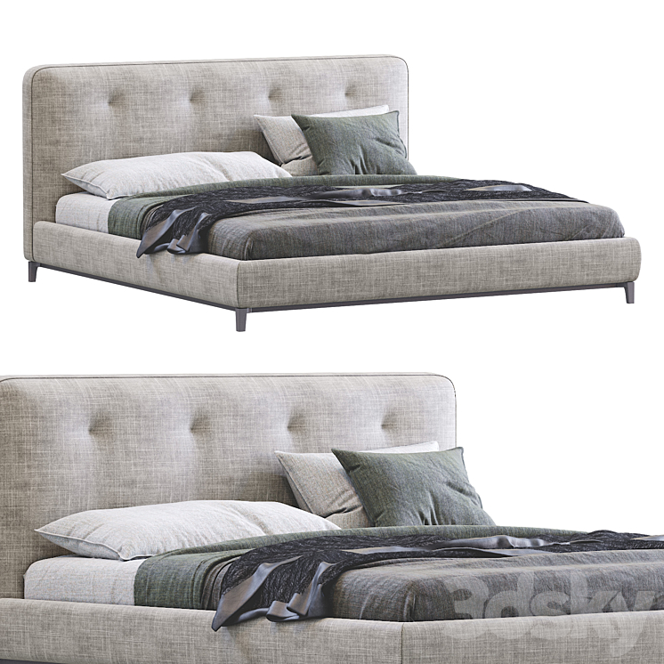 Andersen Bed Quilt By Minotti - Bed - 3D model