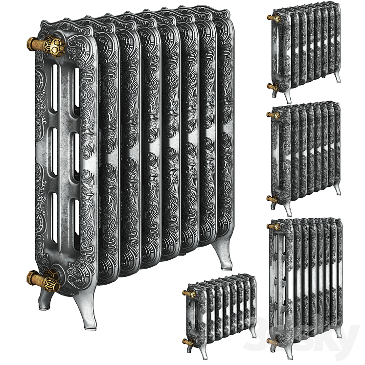 Classic Cast Iron Radiator Metal Low-poly - Radiator - 3D model