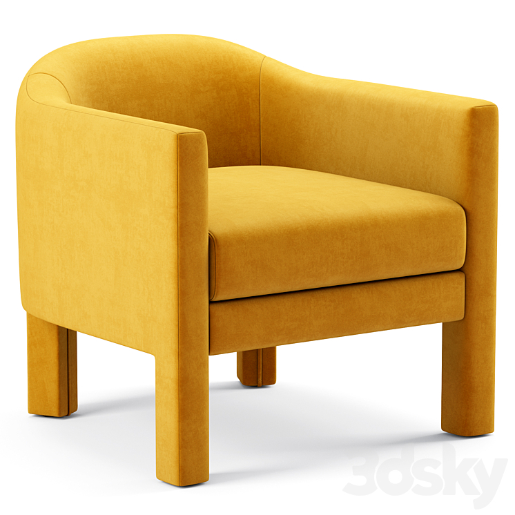 Isabella Chair westelm - Arm chair - 3D model