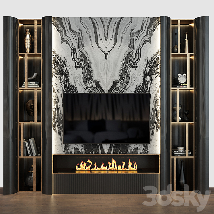 TV wall set 227 - TV Wall - 3D model