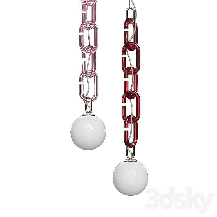 Pendant lamp with decorative chain Chain Lampatron - Pendant light - 3D ...