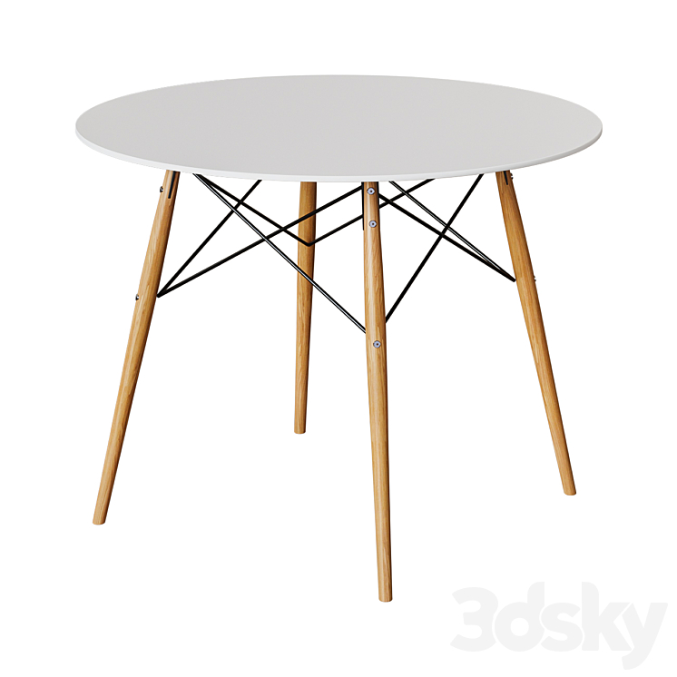 TABLE EAMES WHITE 100 CM REF. 0214 - Table - 3D model
