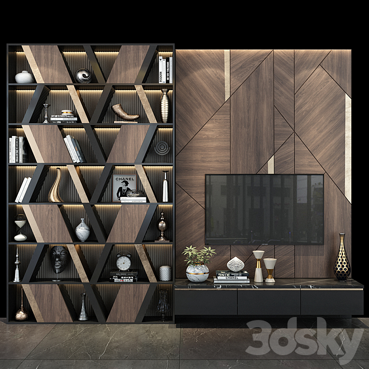 TV wall set 265 - TV Wall - 3D model