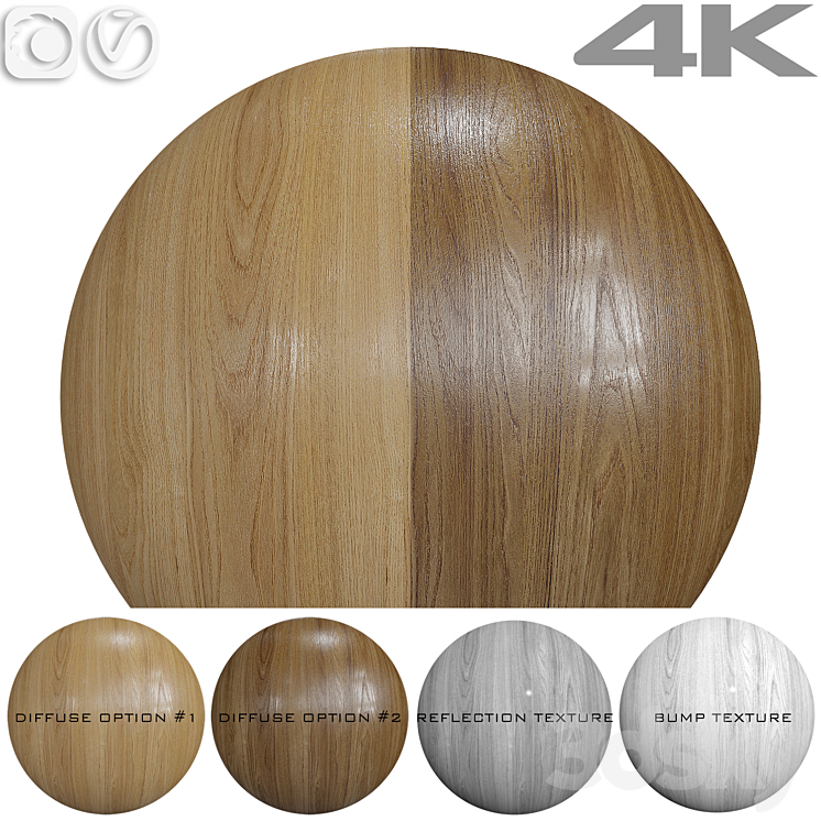 Seamless texture - Elm - Wood - 3D model
